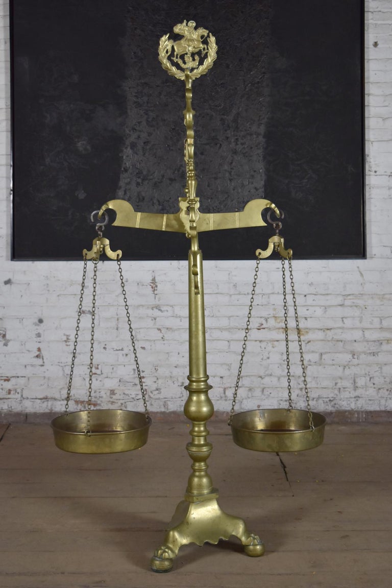 Giant Italian early 18th Century Brass Scale / Planter featuring St ...