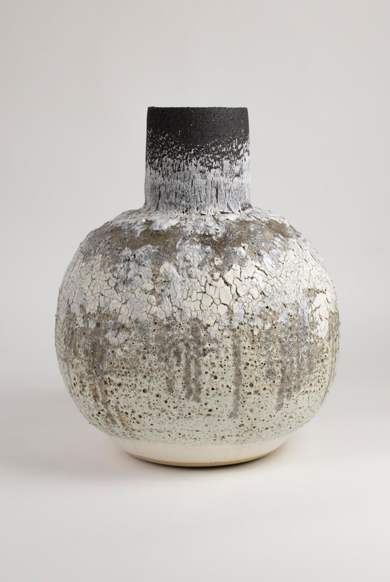 Giant Black and White Stoneware Ceramic and Porcelain Volcanic Moon ...