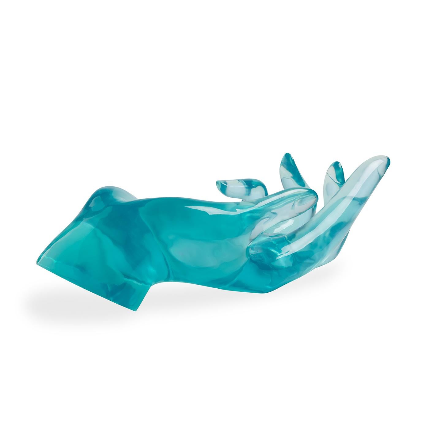 Giant Hand Bowl in Aqua Lucite at 1stDibs