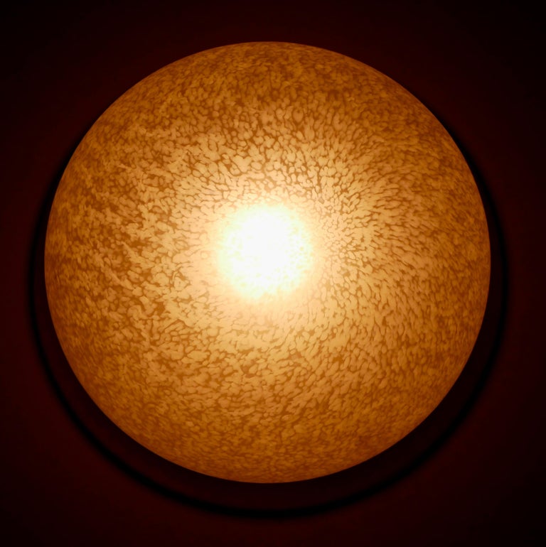 Giant Italian Ceiling Light in Metal and Spotted Glass, 1970s For Sale ...