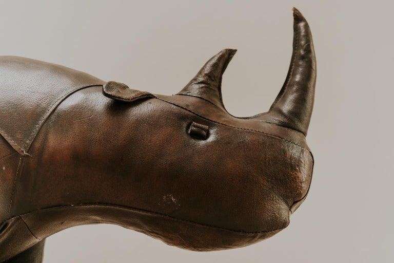 Giant Leather Rhinoceros Footstool at 1stDibs | leather rhino footstool ...
