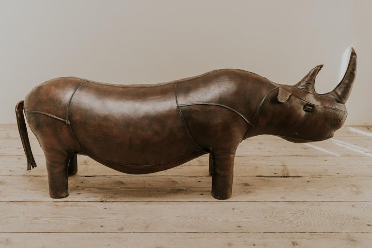 Giant Leather Rhinoceros Footstool at 1stDibs | leather rhino footstool ...