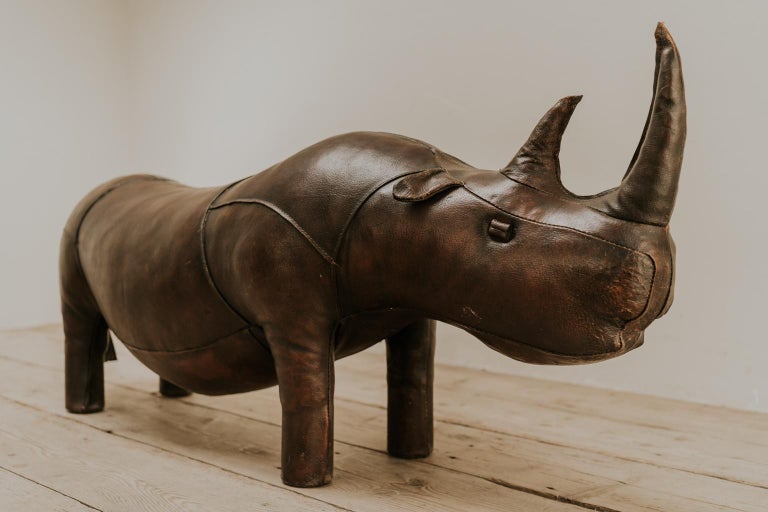 Giant Leather Rhinoceros Footstool at 1stDibs | leather rhino footstool ...