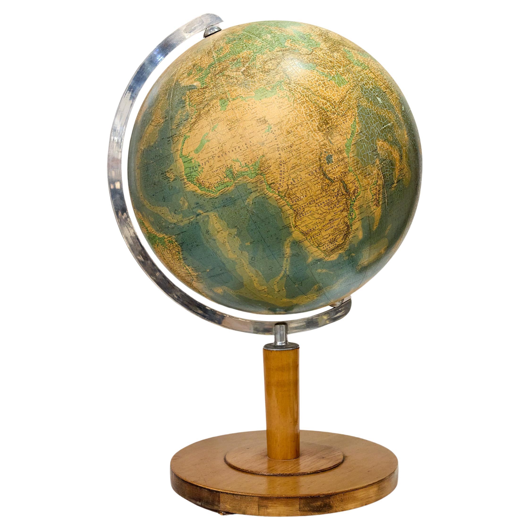 Giant Mid-Century Globe by Columbus Verlag Paul Oestergaard, 32” tall ...