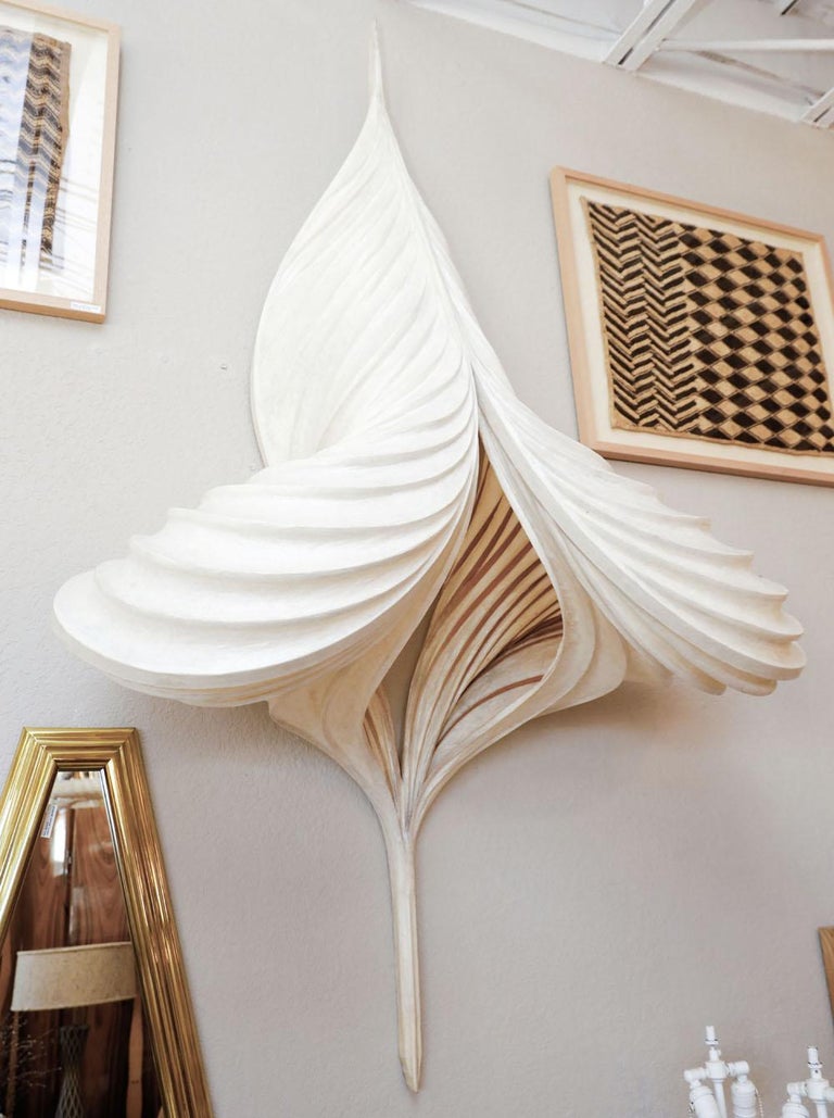 Giant Organic Shaped Paper Lantern Wall Sconce For Sale at 1stDibs