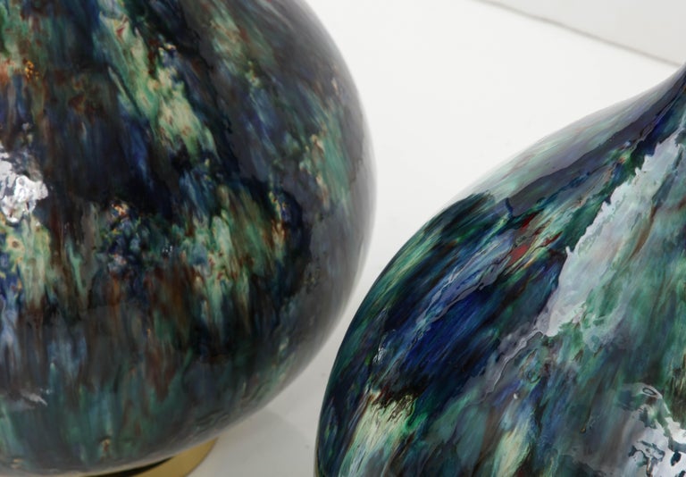 Giant Pair of 1960's Italian Ceramic Lamps For Sale at 1stDibs