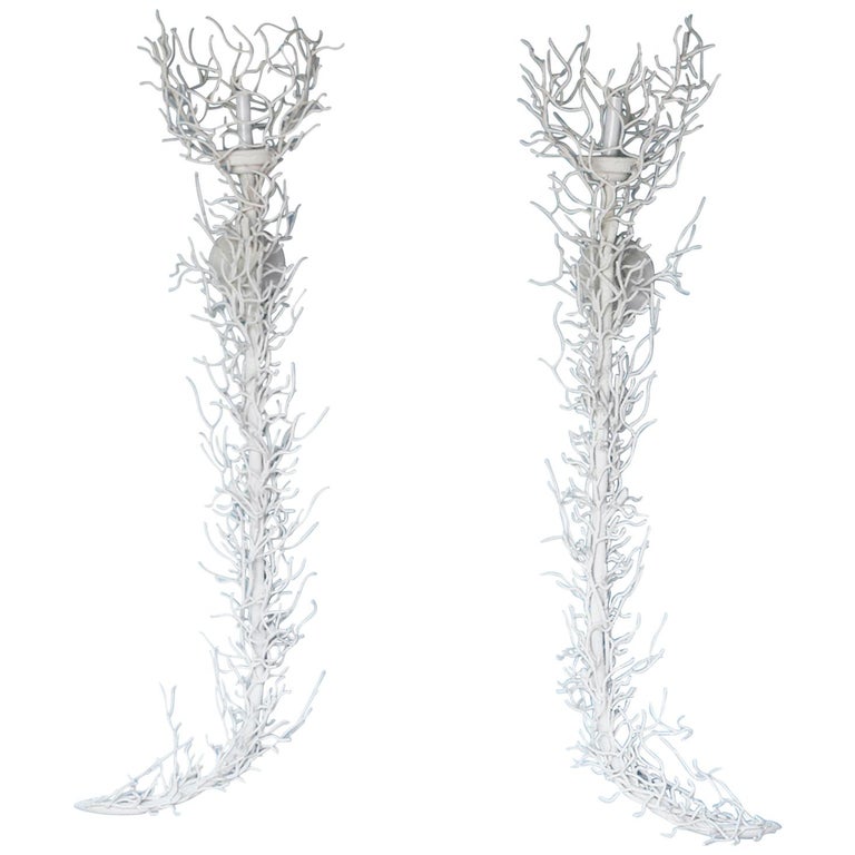 Giant Pair of Faux Coral Wall Sconces at 1stDibs