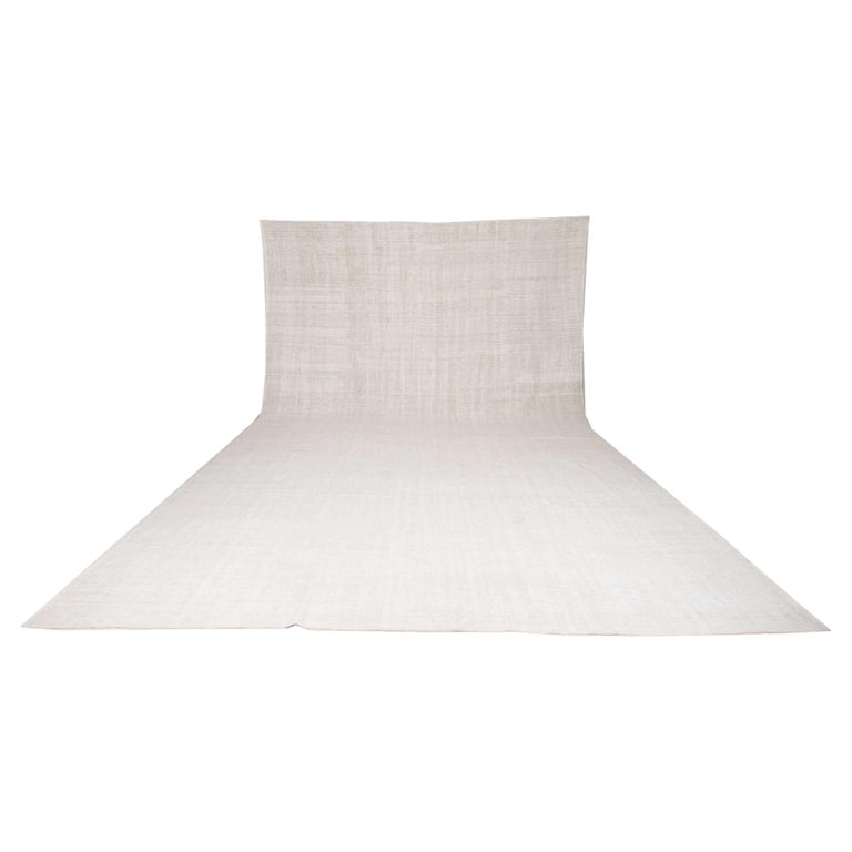 Giant Solid Hemp Kilim Made from Recycled Hemp Material, Turkey For ...