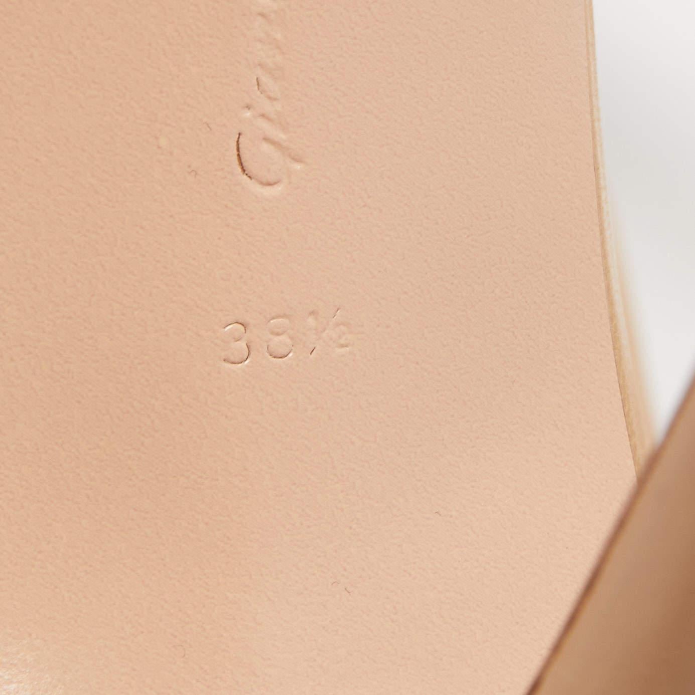 Gianvito Rossi Beige Leather Opera Twirl Ankle Wrap Sandals Size 38.5 ...