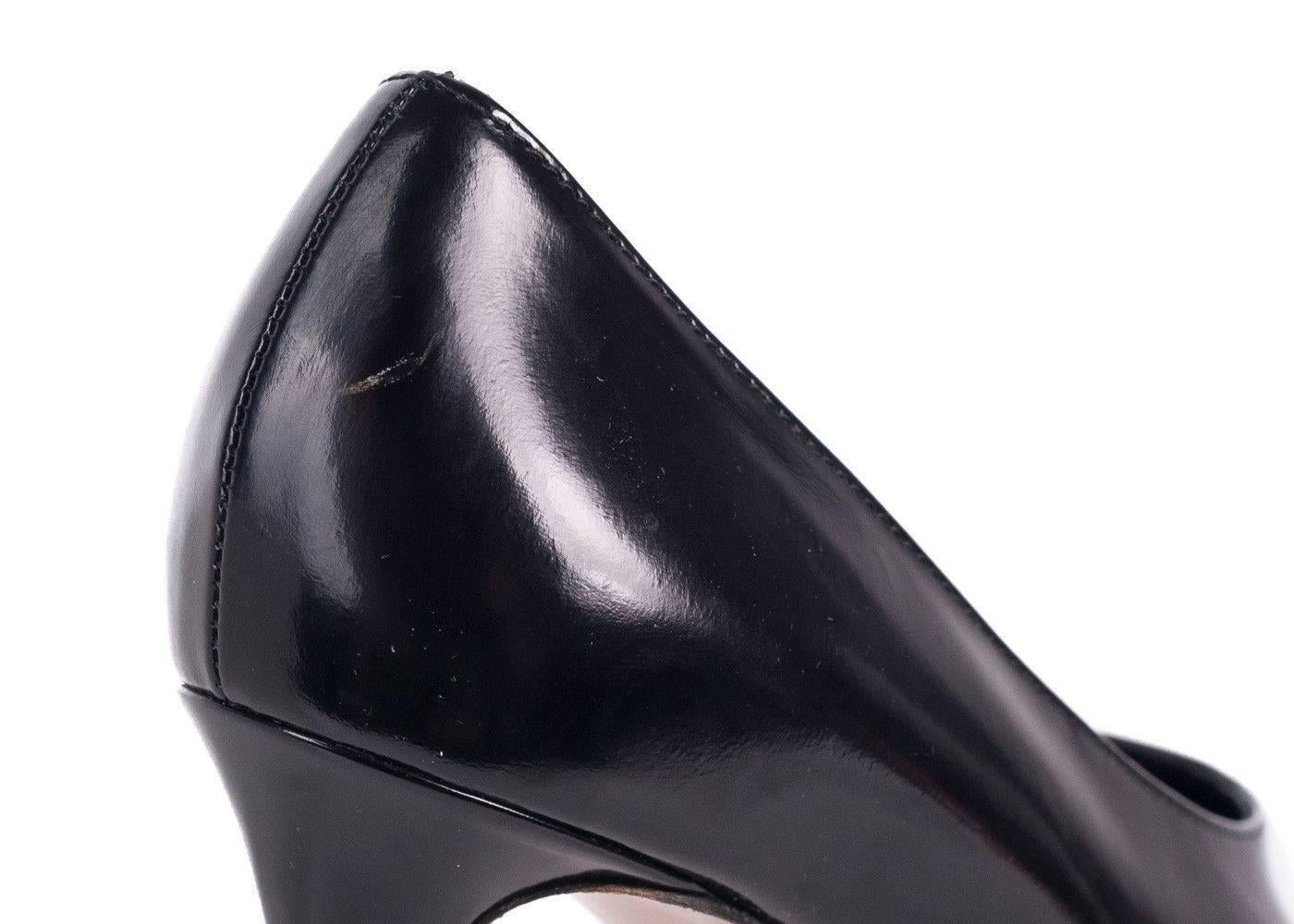 Gianvito Rossi Black Leather High Vamp Pointed Toe Heels For Sale at ...