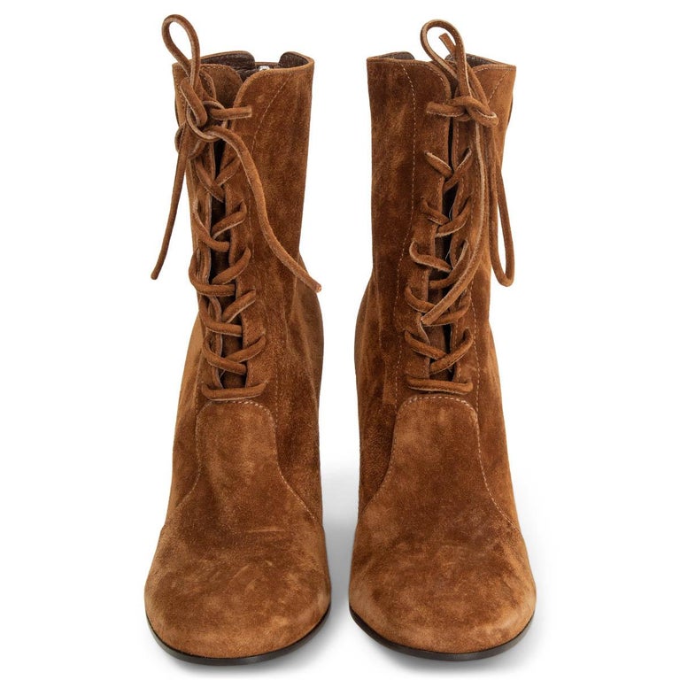 GIANVITO ROSSI camel brown suede FINLAY Ankle Boots Shoes 36 For Sale ...