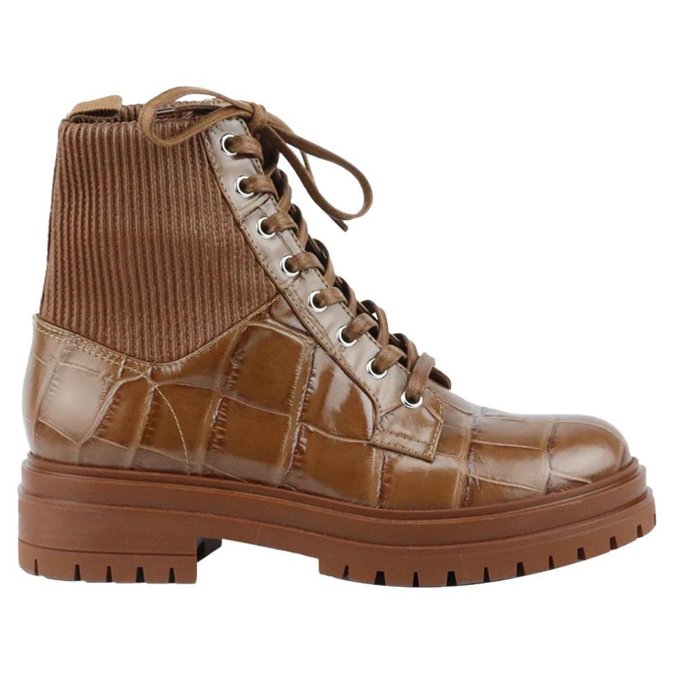 Gianvito Rossi Olive Green Suede Knee-High Boots 39 at 1stDibs | olive ...