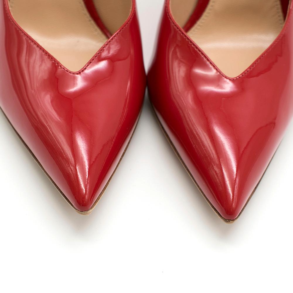 Gianvito Rossi Red Patent Leather V-Cut Pump SIZE 39 For Sale at 1stDibs