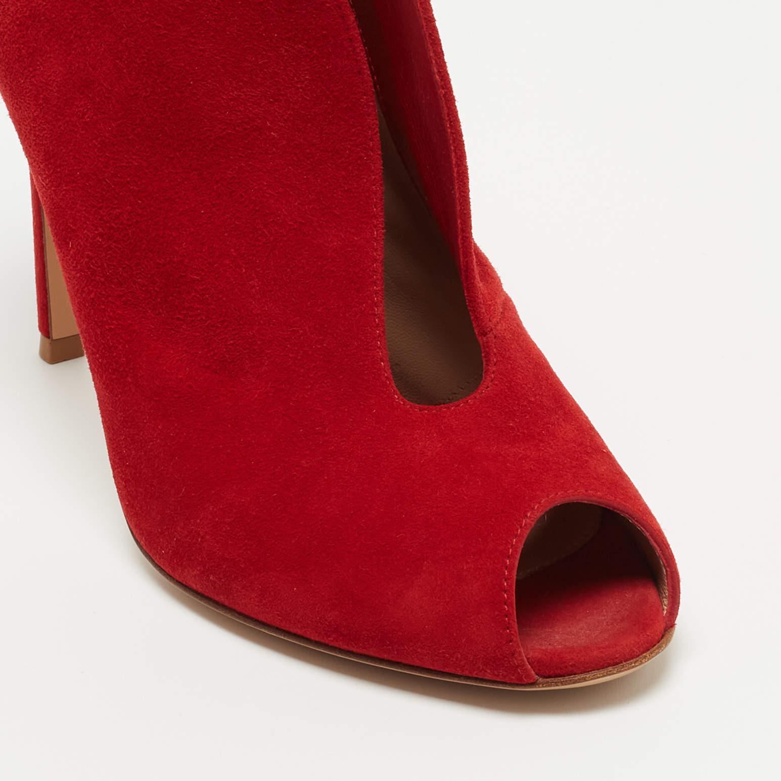 Gianvito Rossi Red Suede Vamp Pumps Size 38 For Sale at 1stDibs