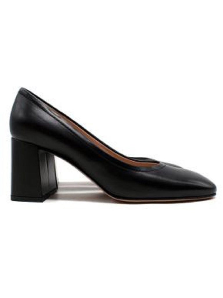 Gianvito Rossi Square Toe Leather Black Block Heel Pumps For Sale at ...