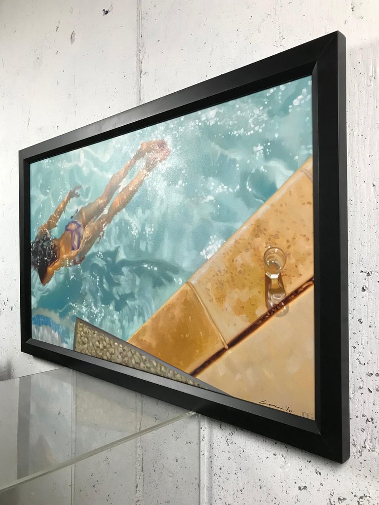 Giclee on Canvas by Listed Artist Carrie Graber "Cool" 1/25 Swimming ...