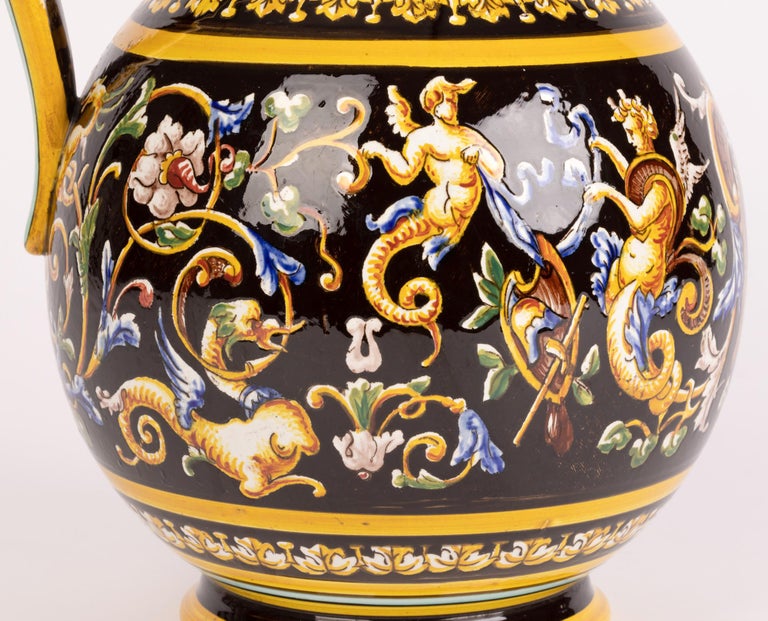 Gien French Majolica Glazed Neo-Classical Figural Pattern Art Pottery ...