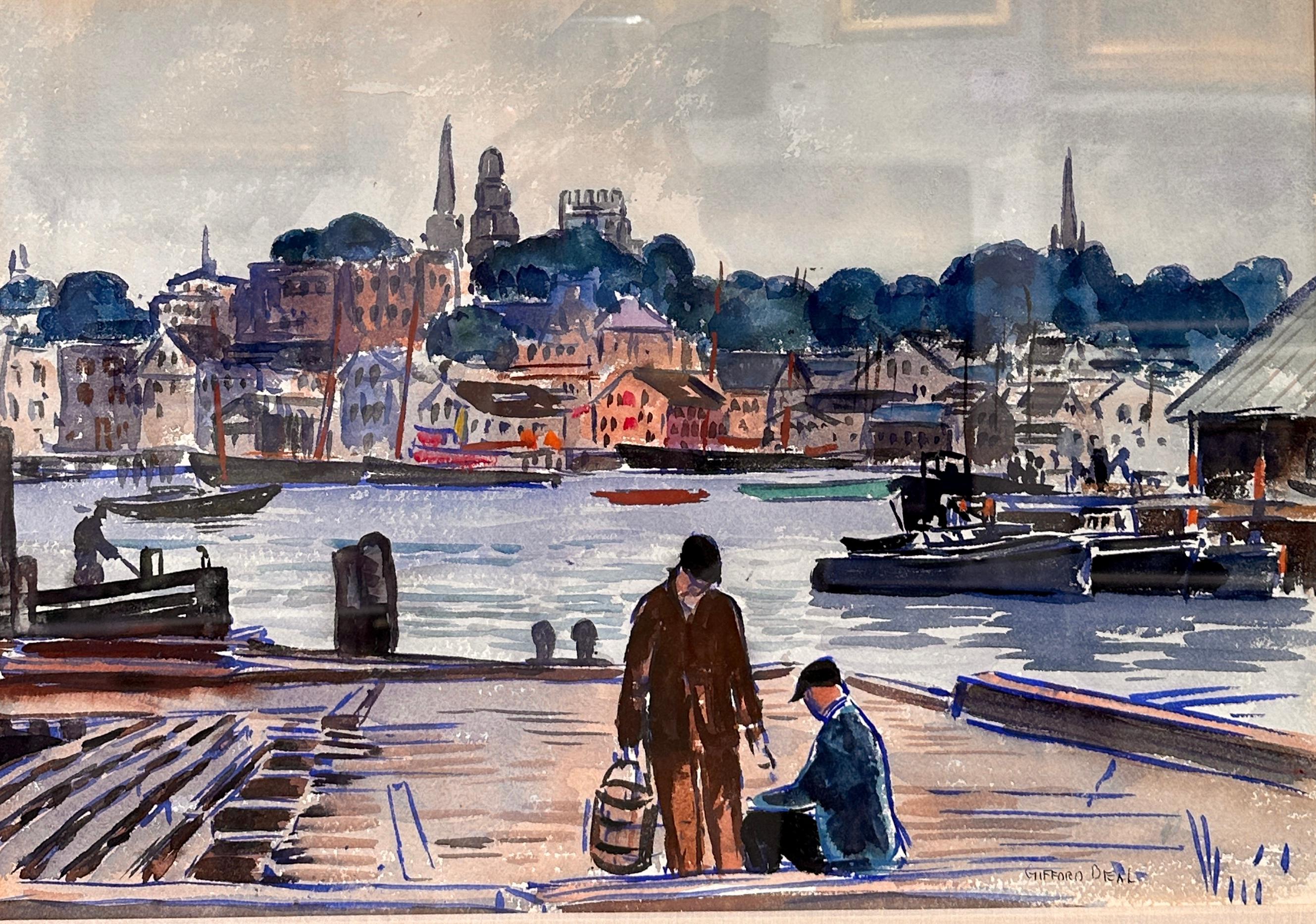 Gifford Beal - "East Gloucester" - an American painter, Printmaker ...