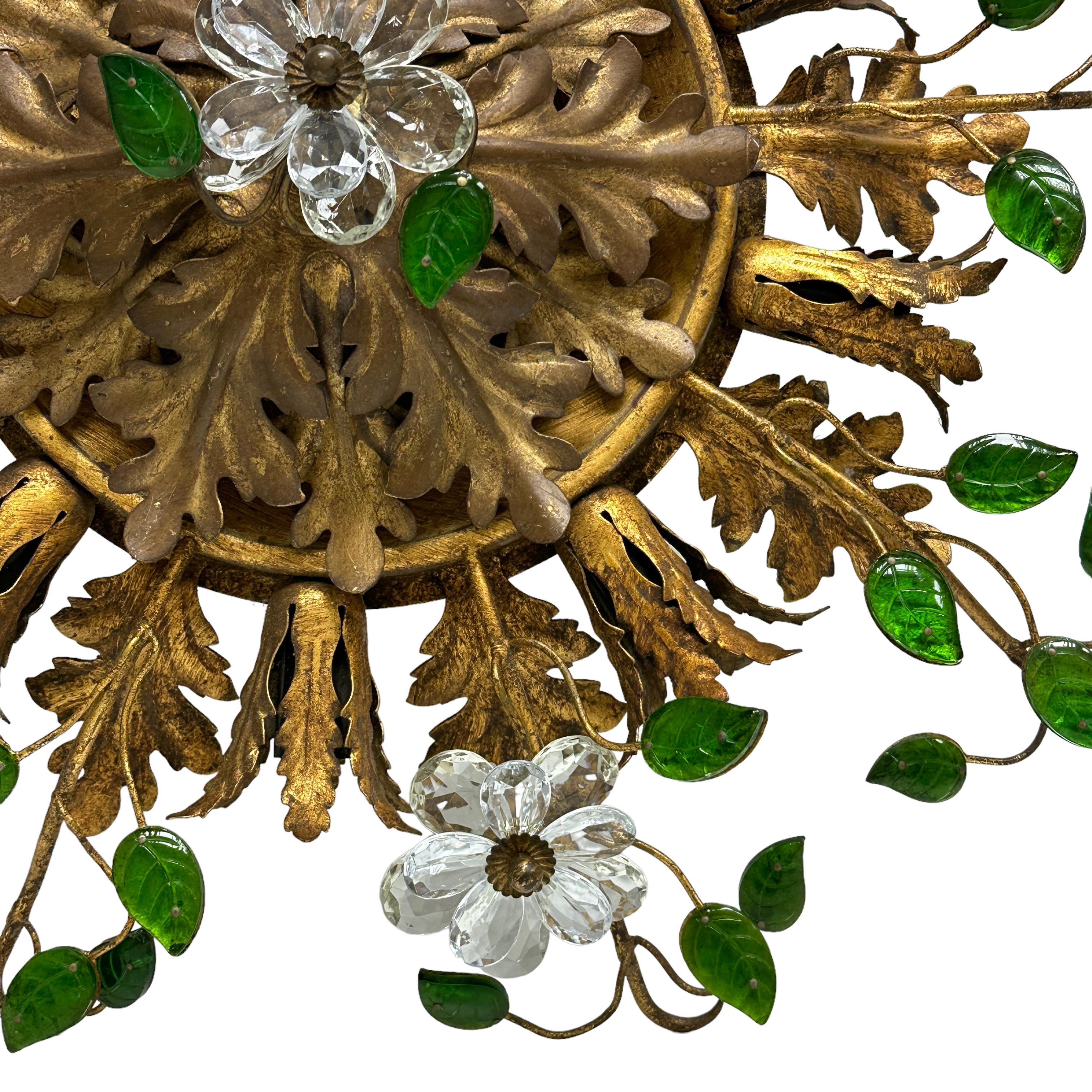 Gigantic Banci Firenze Florentine Murano Glass Flush Mount Tole ...