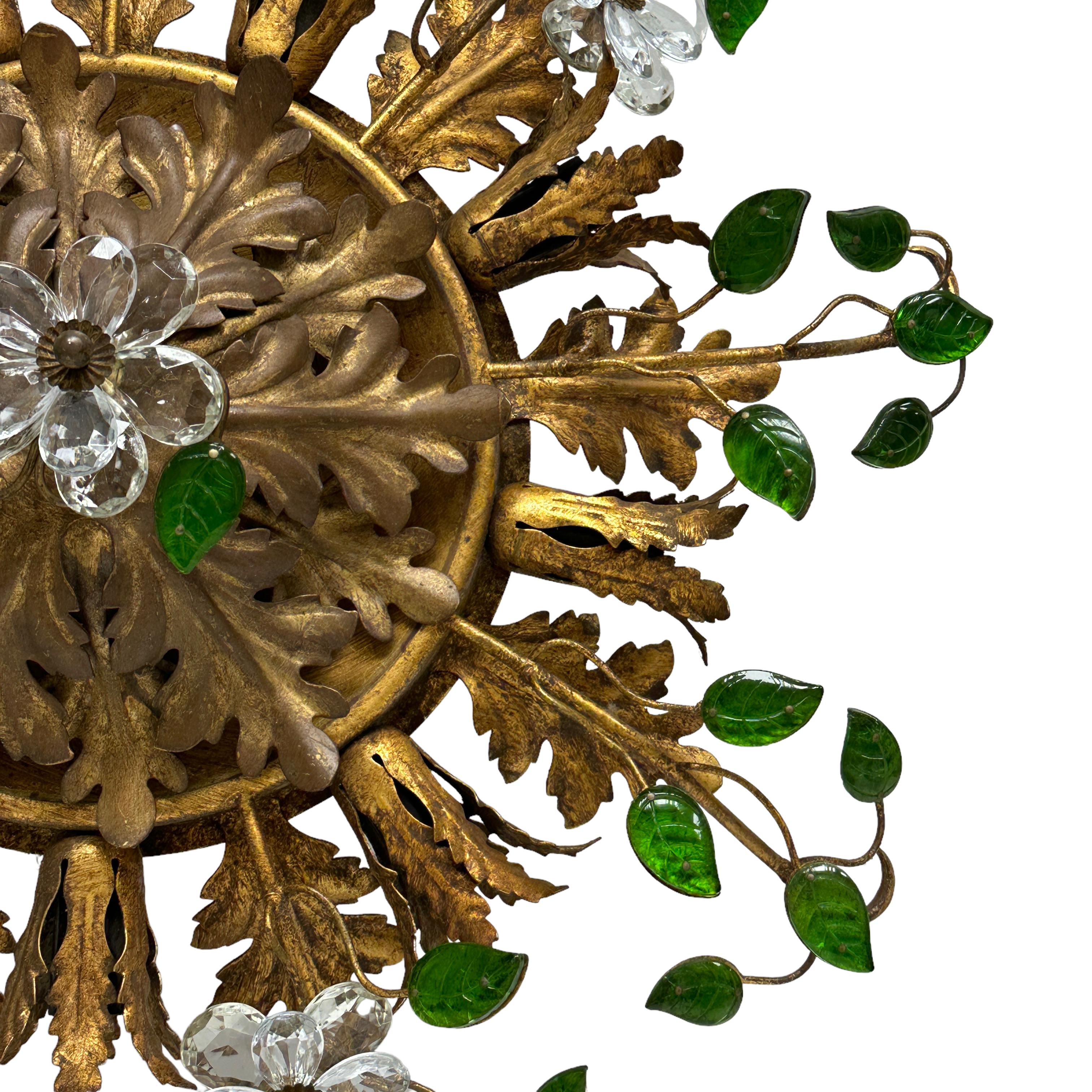 Gigantic Banci Firenze Florentine Murano Glass Flush Mount Tole ...