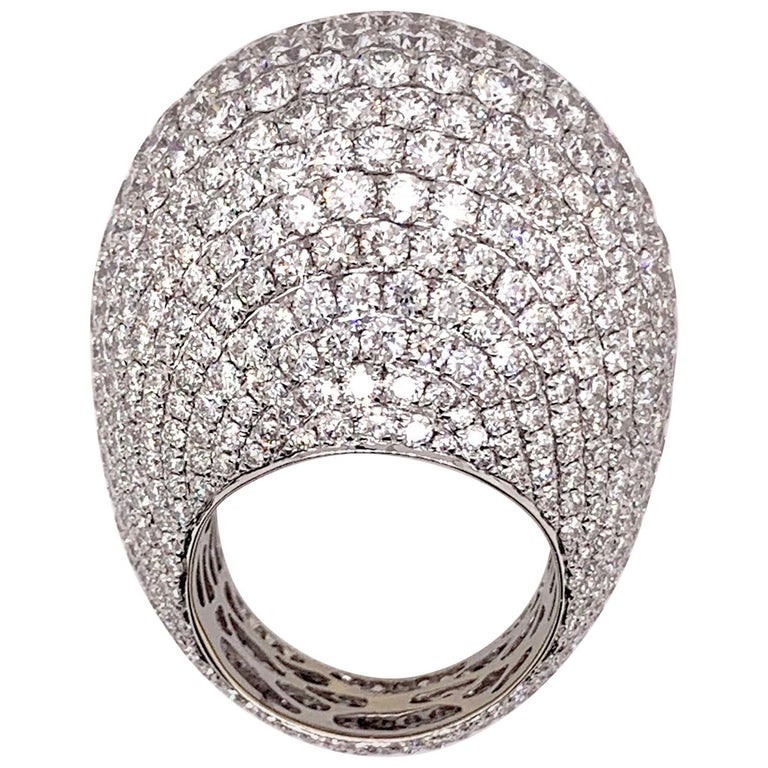 Gigantic Domed Diamond Cocktail Ring at 1stDibs