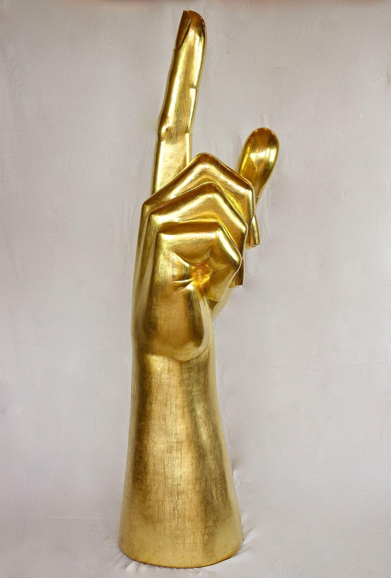 Gigantic Hand Sculpture Goldleaf Plated by M. Treml, Austria, 2021 For ...