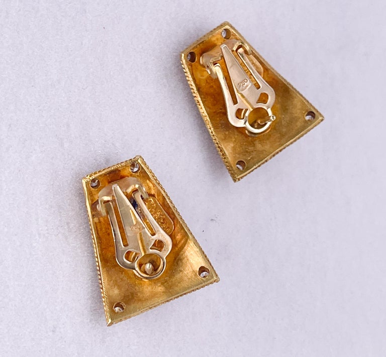 Gikas 18k Gold Earrings with Ruby, Emerald and Diamond Stones For Sale ...