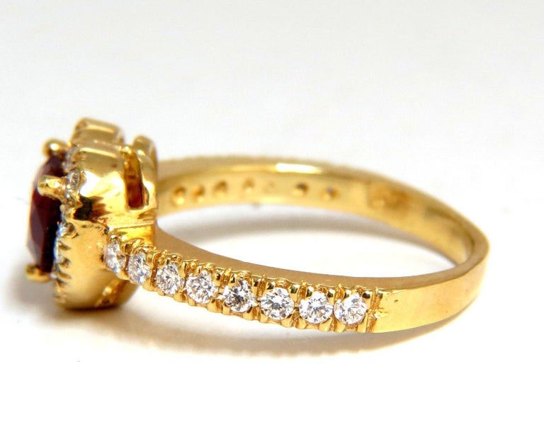 GIL Certified 1.62 Carat Natural Heart Cut Ruby Diamonds Ring 14 Karat ...