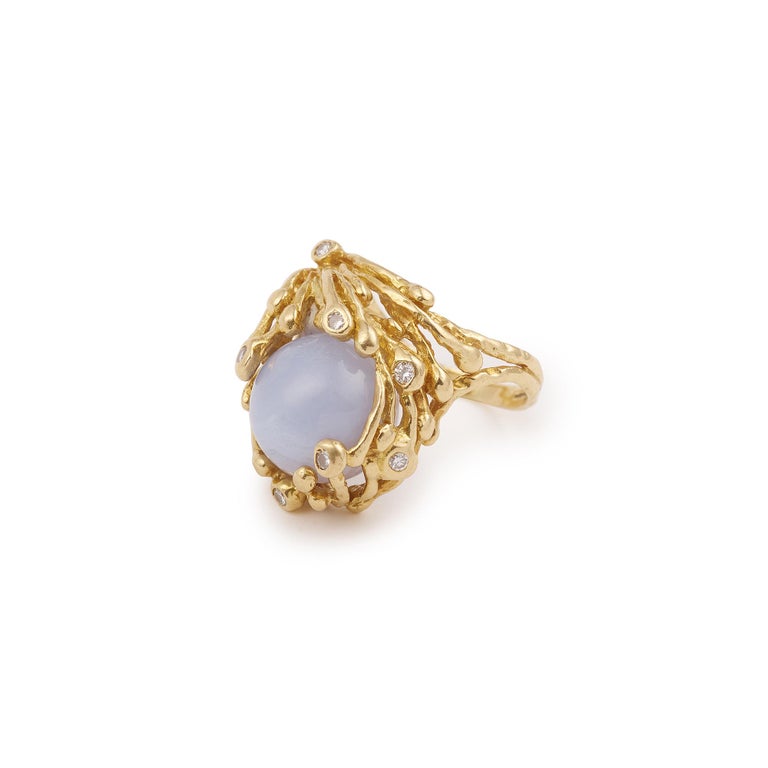 Gilbert Albert 7 Interchangeable Balls Diamonds 18 Carat Yellow Gold ...