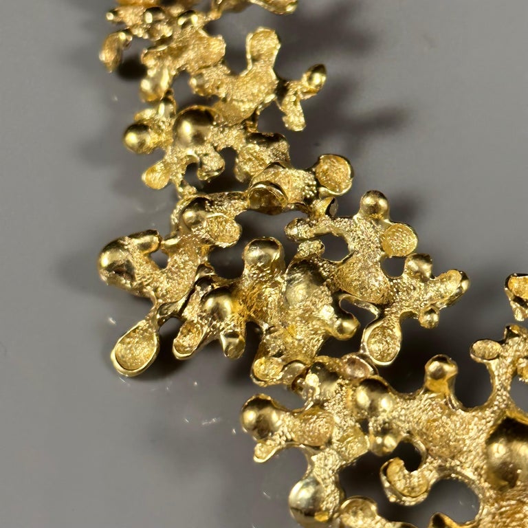 Gilbert Albert Vintage Floral Botryoidal Openwork Bib Necklace Yellow ...