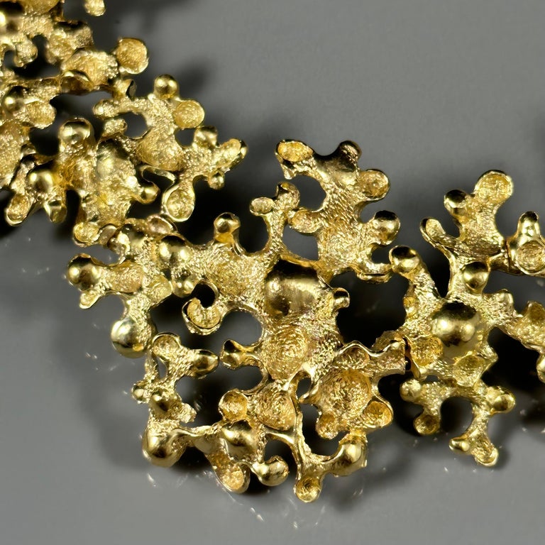 Gilbert Albert Vintage Floral Botryoidal Openwork Bib Necklace Yellow ...