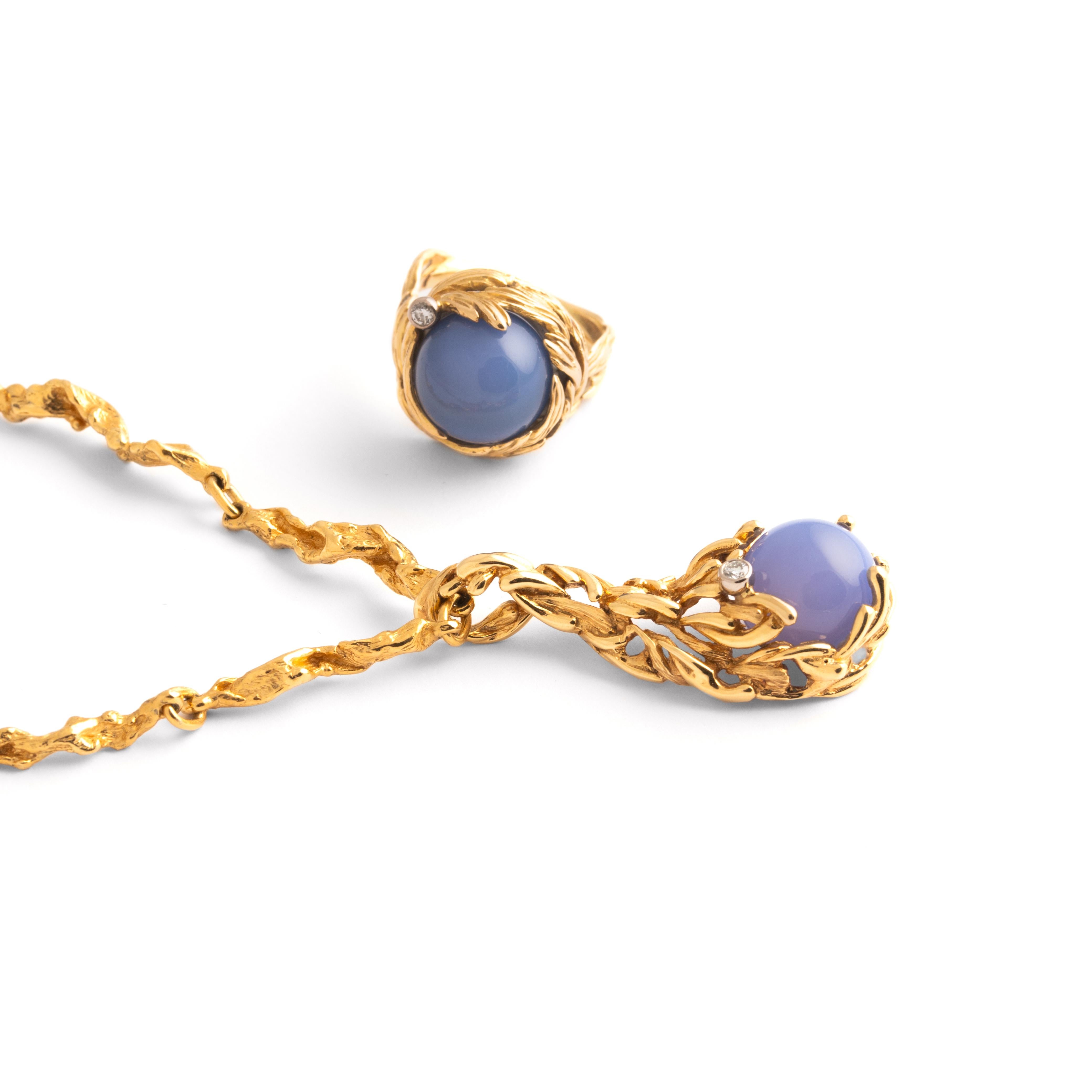 Gilbert Albert Yellow Gold 18K Gold Diamond Gemstones Set at 1stDibs