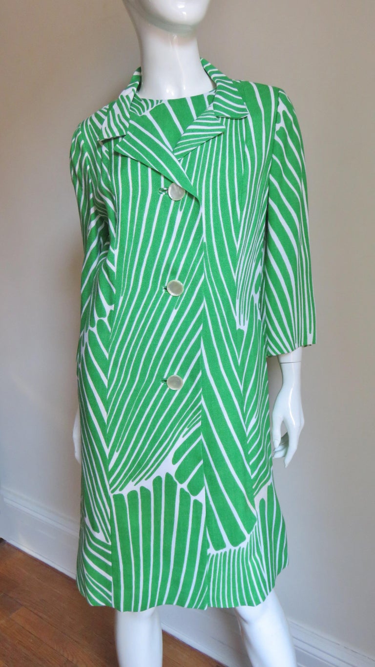 Gilbert Couture 1960s Geometric Dress and Coat at 1stDibs