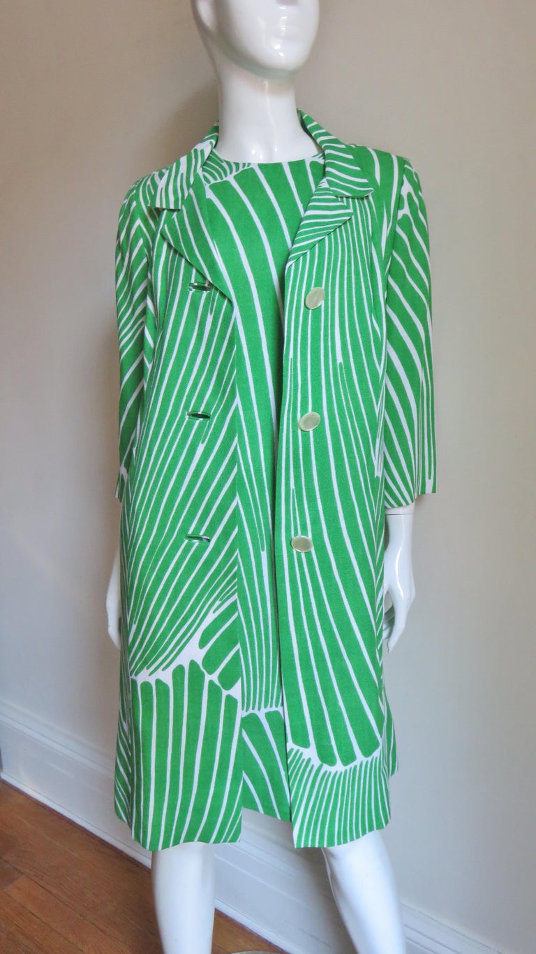 Gilbert Couture 1960s Geometric Dress and Coat For Sale at 1stdibs