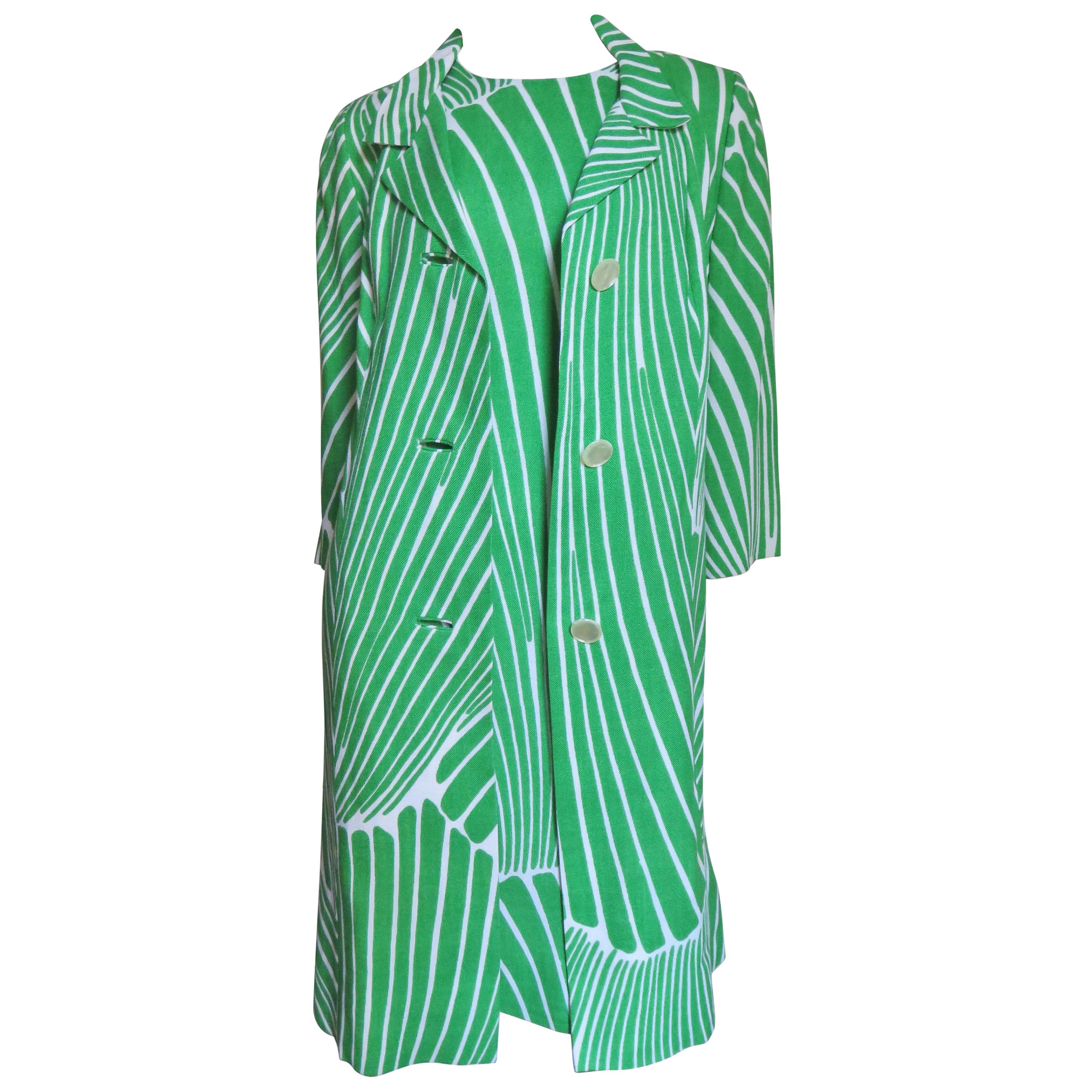 Gilbert Couture 1960s Geometric Dress and Coat at 1stDibs