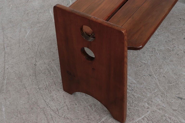 Gilbert Marklund Dark Pine Bench at 1stDibs