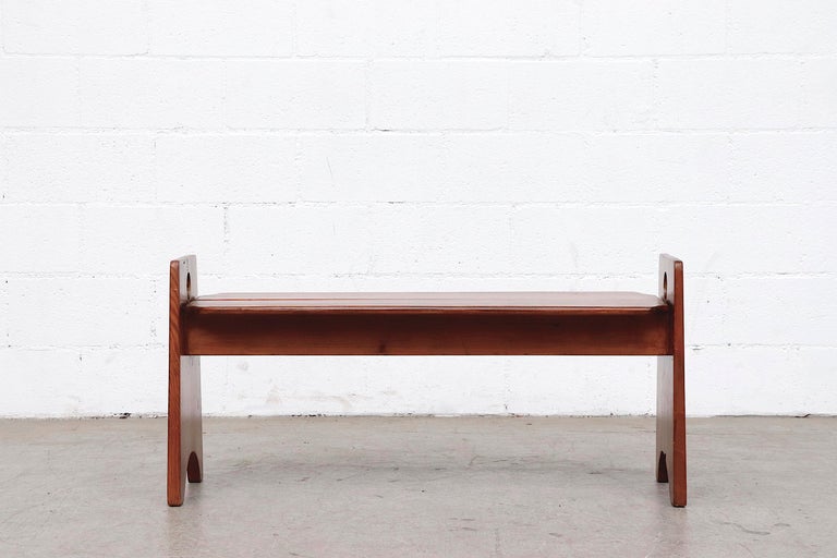 Gilbert Marklund Dark Pine Bench at 1stDibs