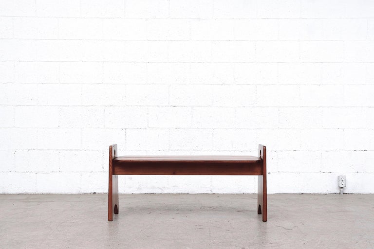 Gilbert Marklund Dark Pine Bench at 1stDibs