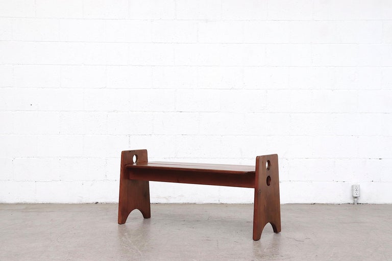 Gilbert Marklund Dark Pine Bench at 1stDibs