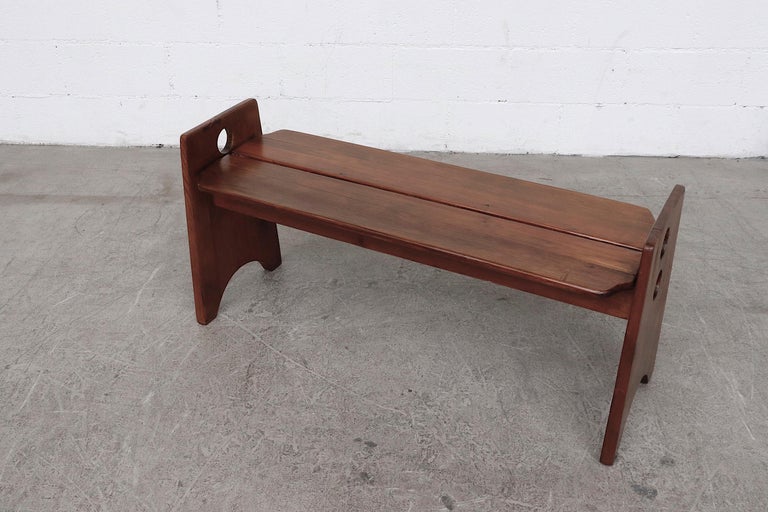 Gilbert Marklund Dark Pine Bench at 1stDibs