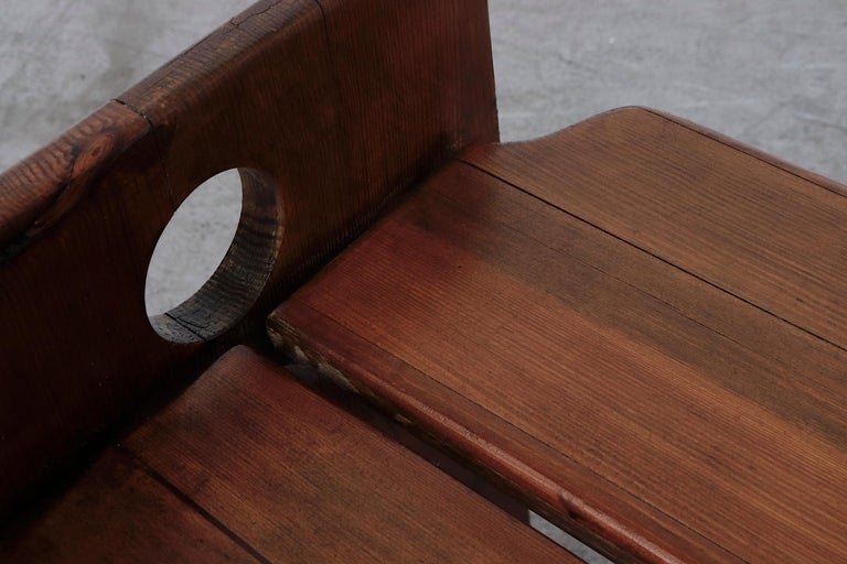 Gilbert Marklund Dark Pine Bench at 1stDibs