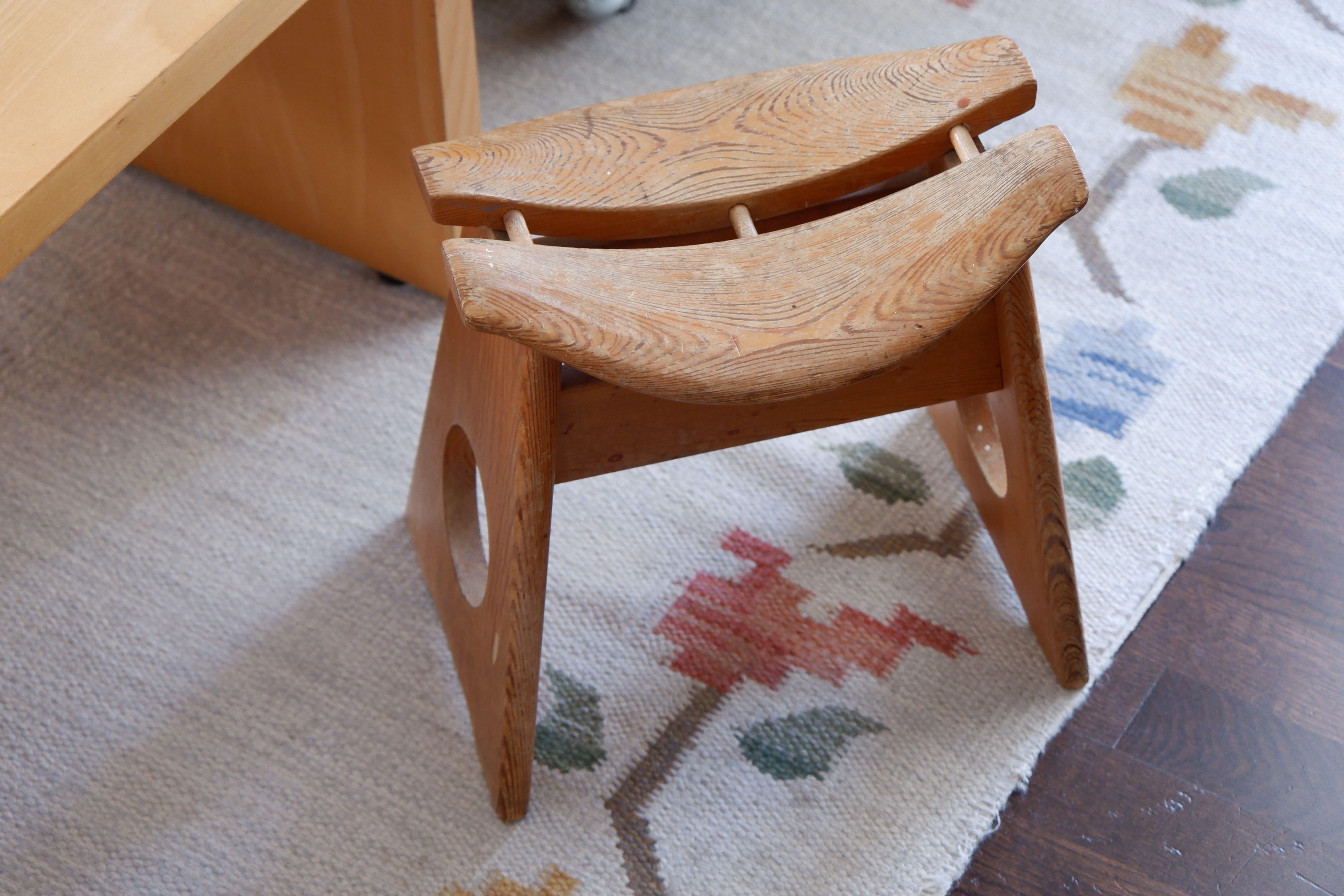 Gilbert Marklund Stool by Furusnickarn AB in Solid Pine, circa 1960 ...