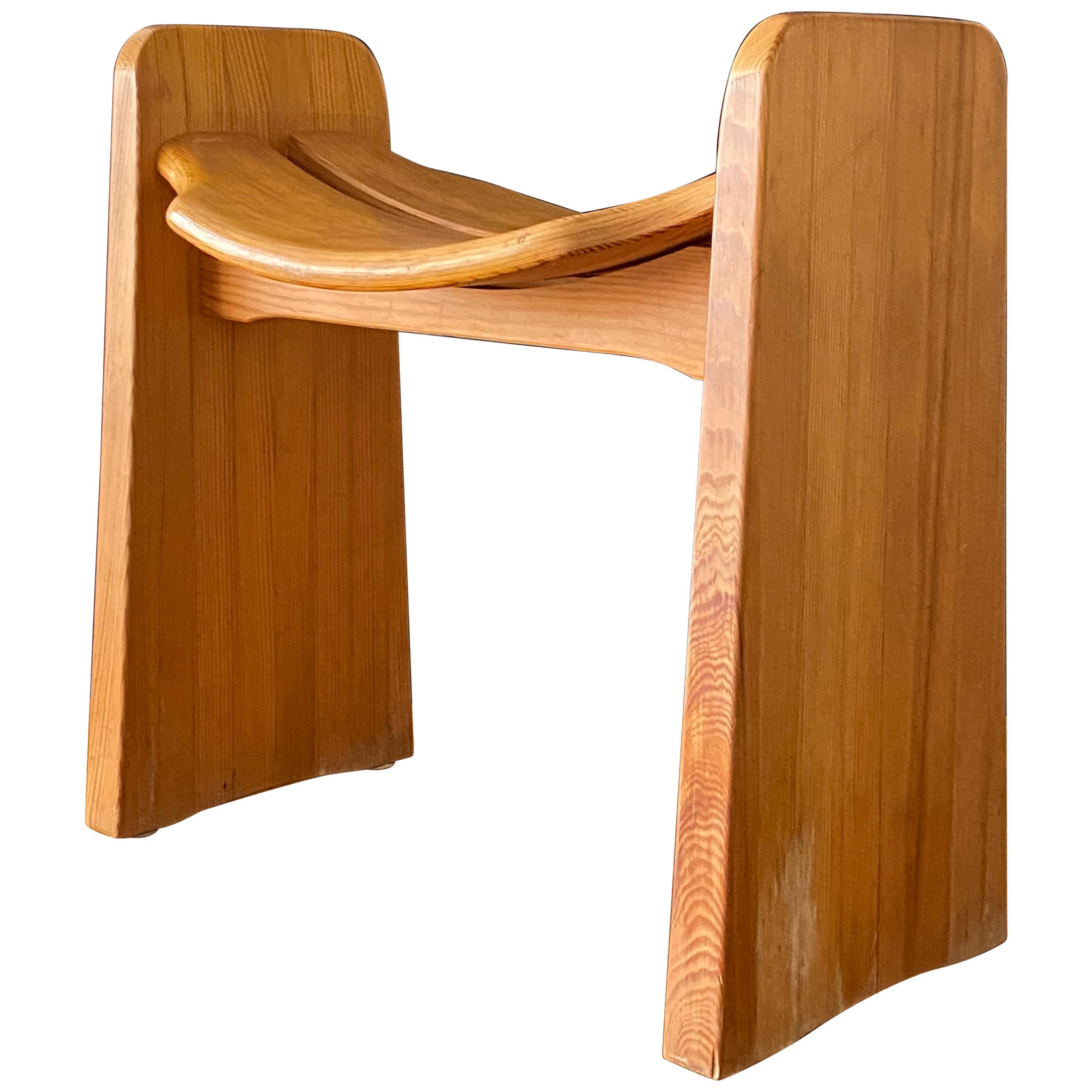 Solid Pine Stool by Gilbert Marklund For Sale at 1stDibs