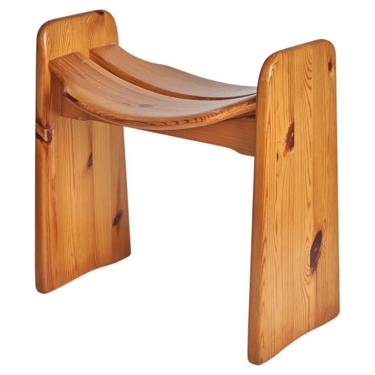 Gilbert Marklund, Stool, Sculpted Solid Pine, Furusnickaren, Sweden ...