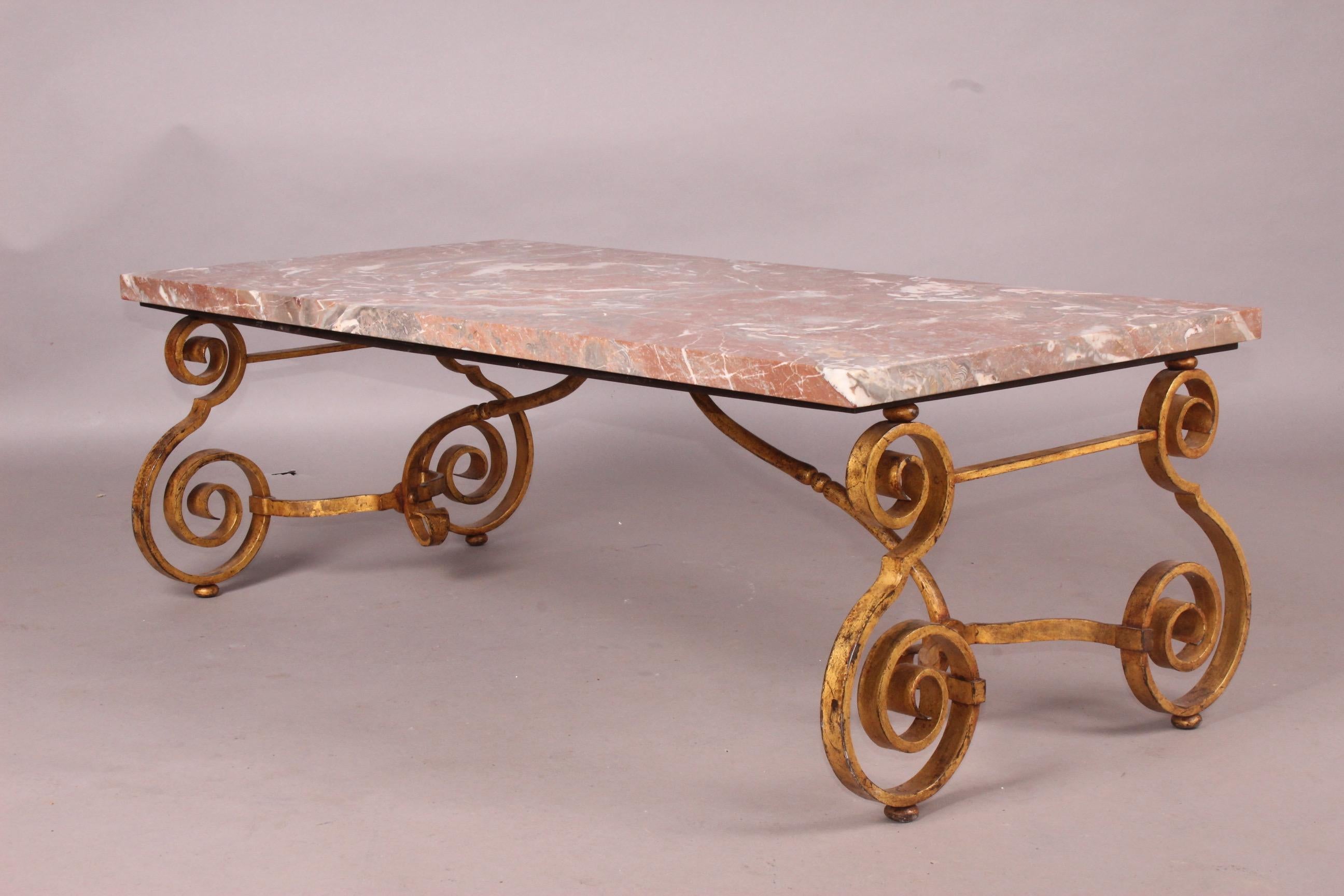 Gilbert Poillerat Style Coffee Table For Sale at 1stDibs