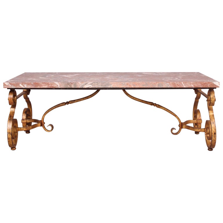Gilbert Poillerat Style Coffee Table For Sale at 1stDibs