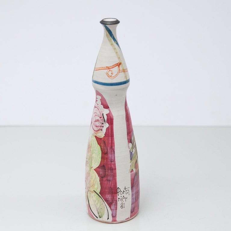 Gilbert Portanier Ceramic Vase 1982 For Sale at 1stDibs