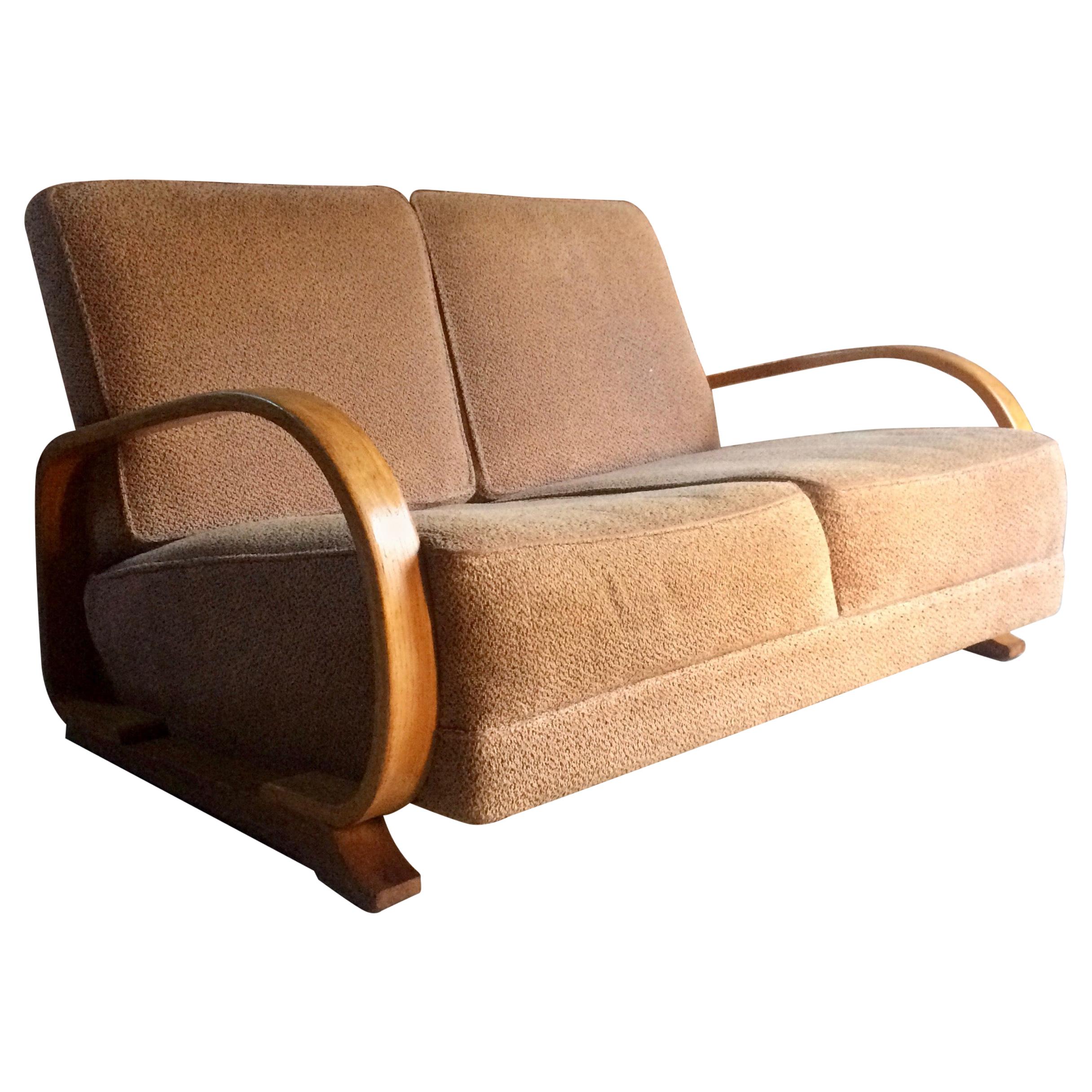 Gilbert Rohde Sofa Settee Two-Seat Art Deco Streamline, circa 1930 at ...