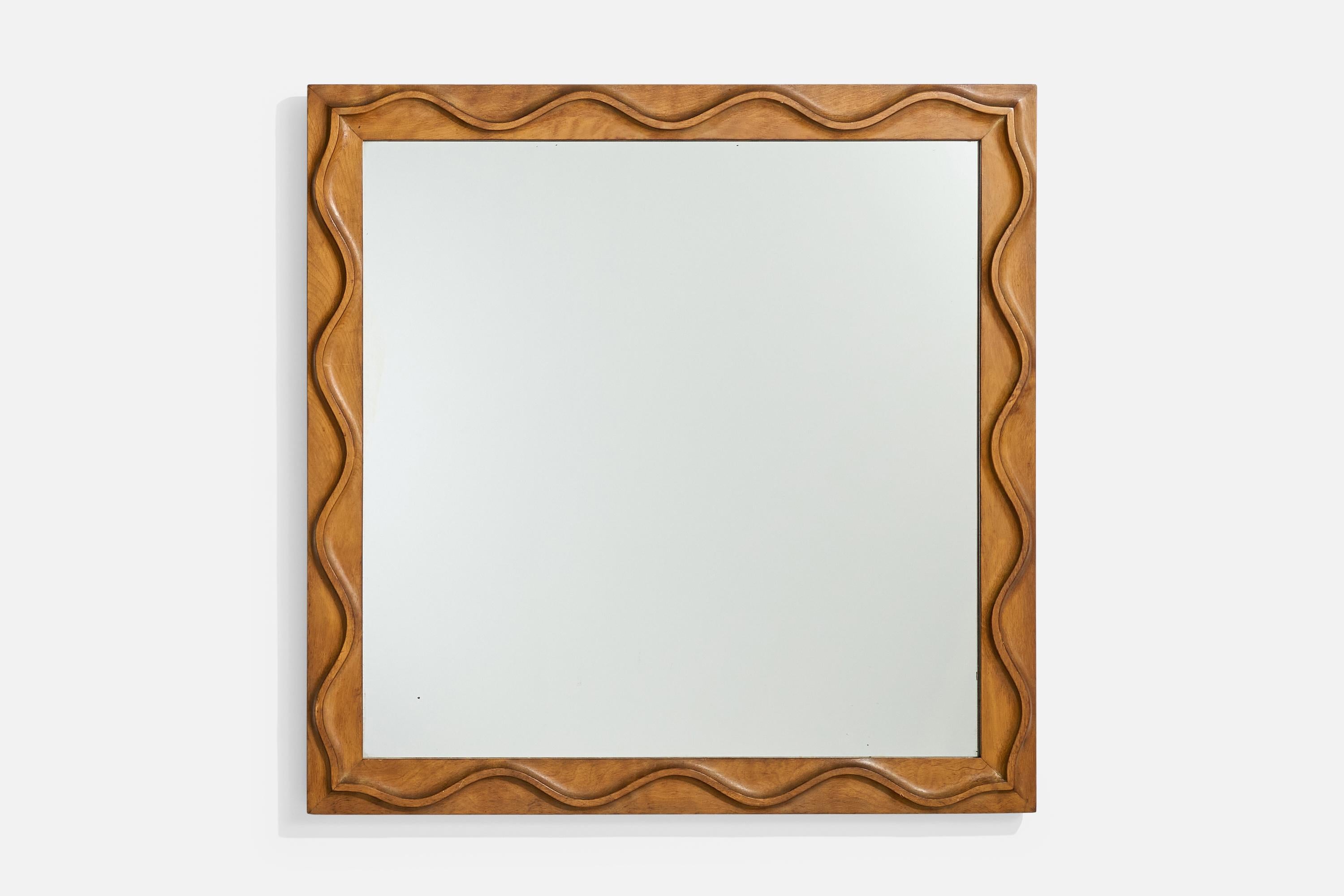 Gilbert Rohde, Wall Mirror, Wood, USA, 1930s For Sale at 1stDibs