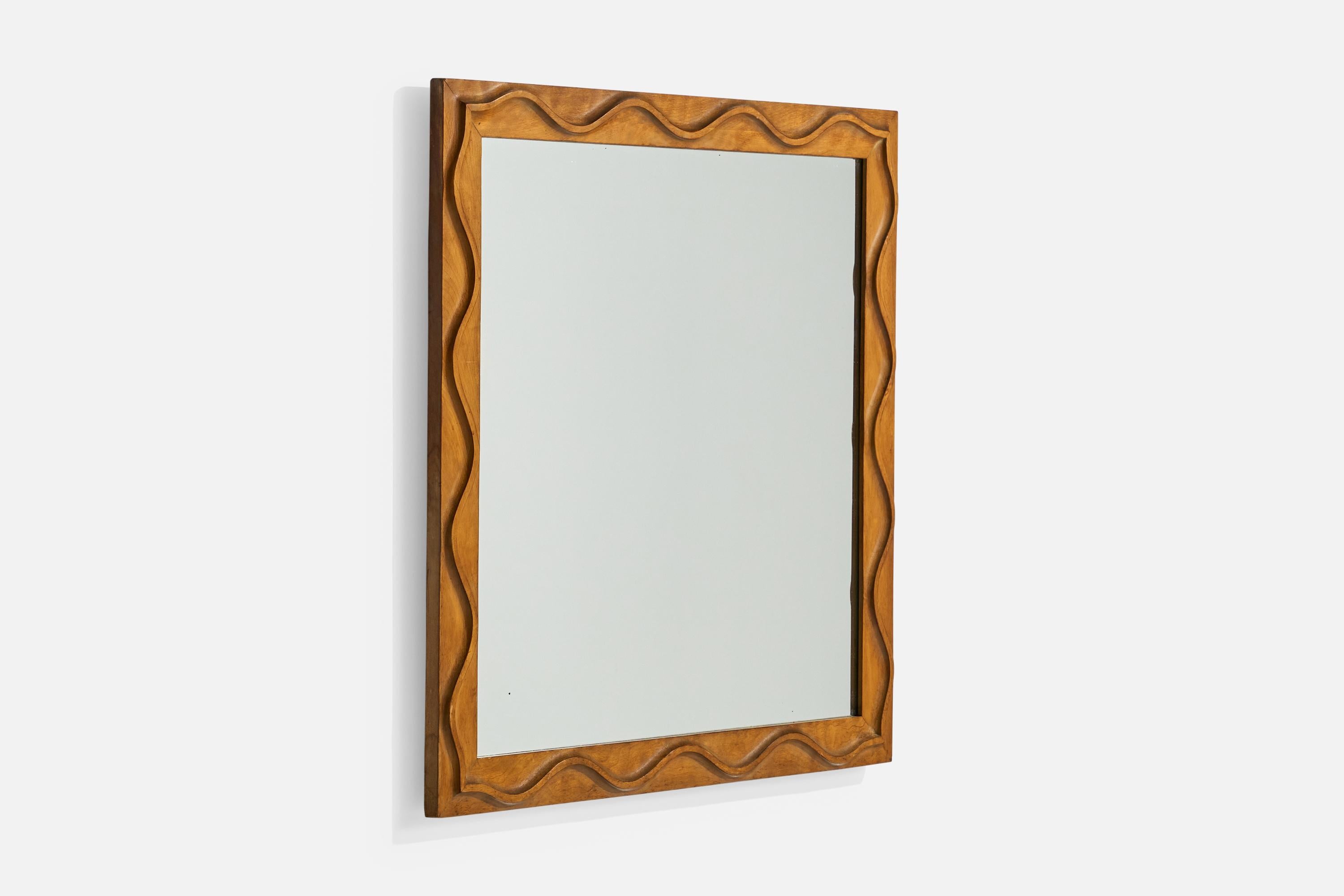 Gilbert Rohde, Wall Mirror, Wood, USA, 1930s For Sale at 1stDibs